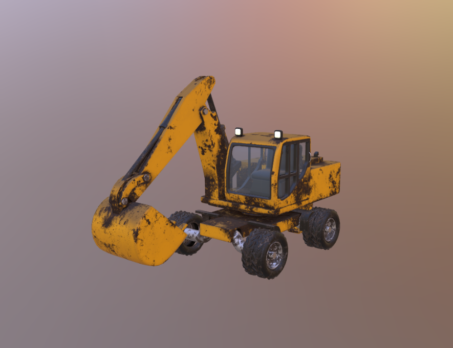Excavator 3D Model for AR/ VR, Game, Unity apps | VRStyler