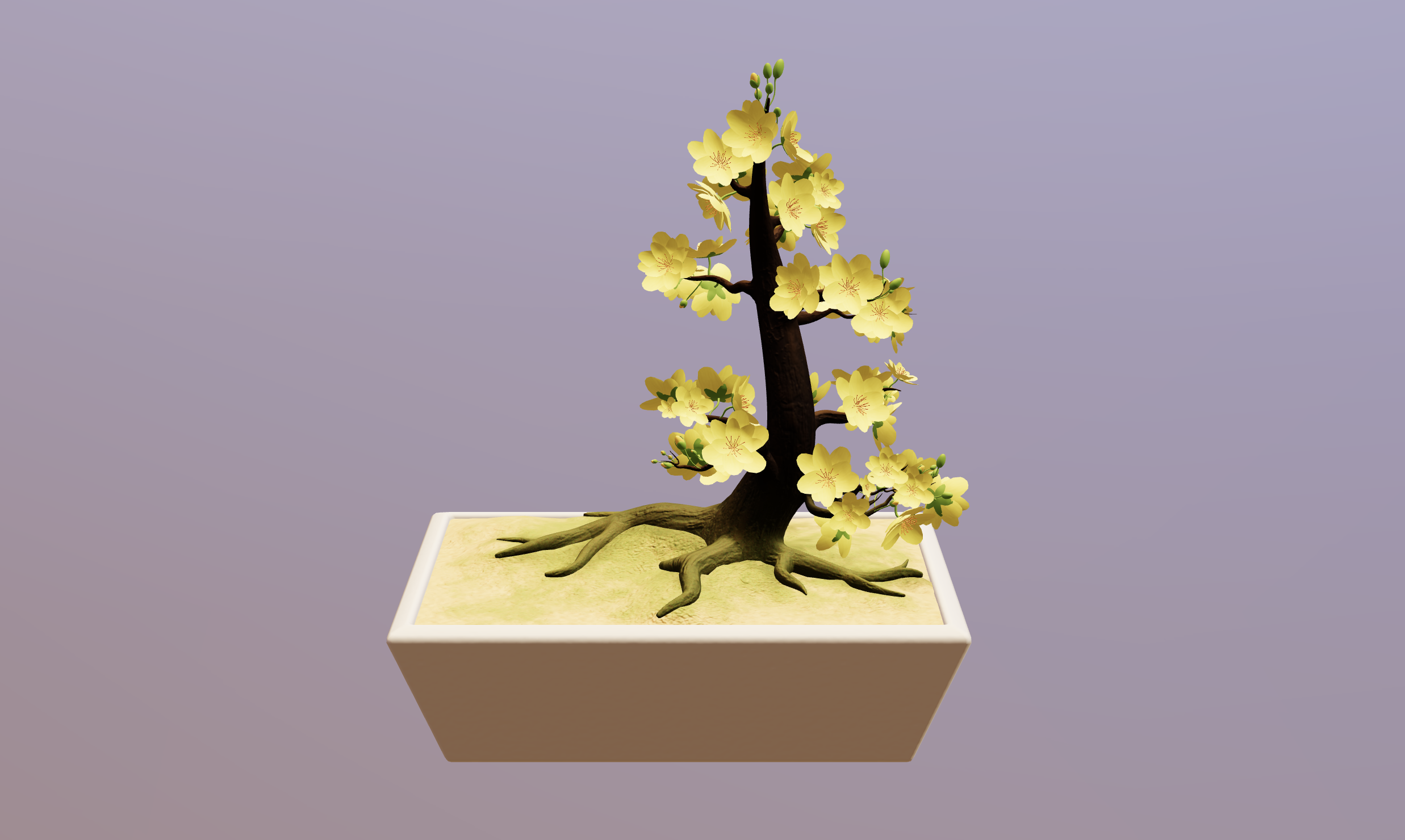 Flowering Plum Tree (Apricot Blossom) 3D Model for AR/ VR, Game, Unity ...